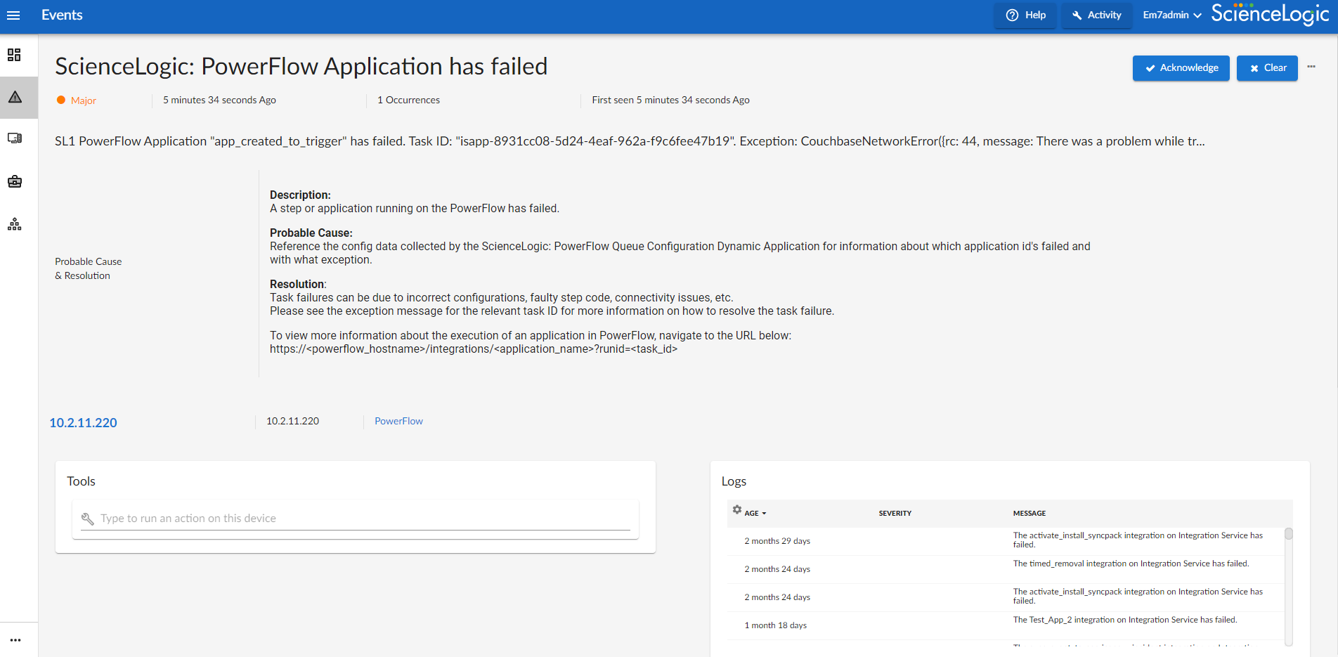 Configuring Monitoring for SL1 PowerFlow