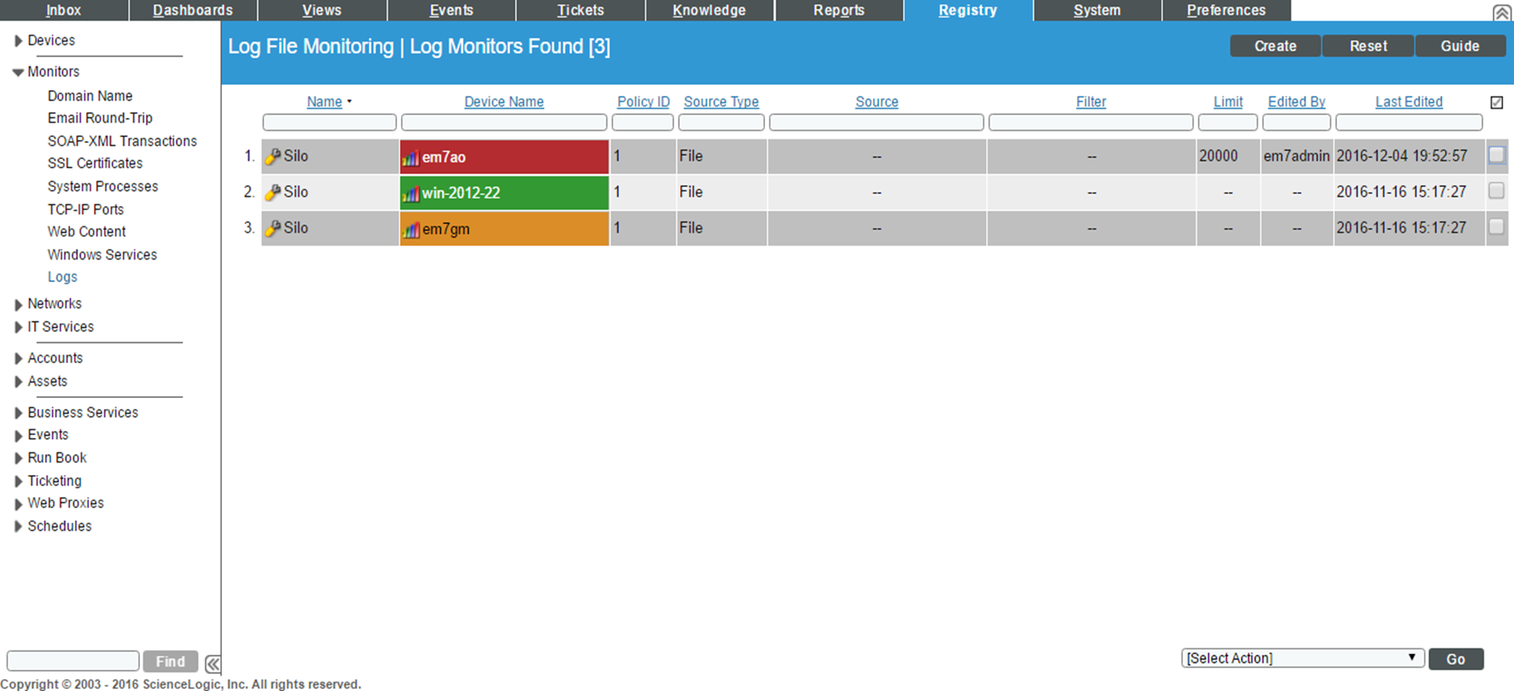 Monitoring Logs Using the SL1 Agent