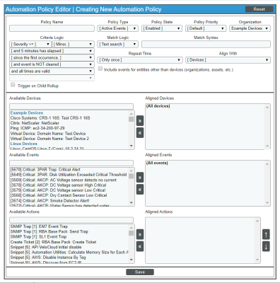 Creating and Customizing Automation Policies