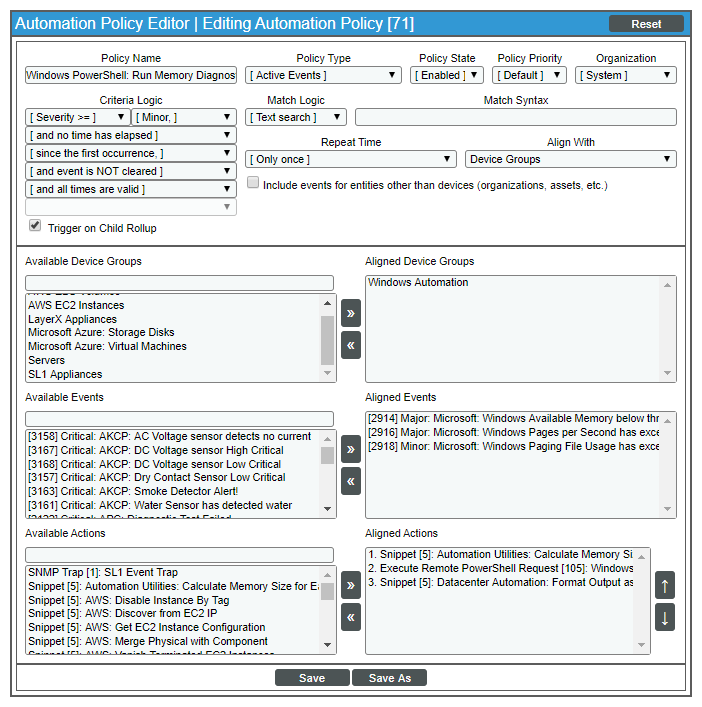 Creating and Customizing Automation Policies