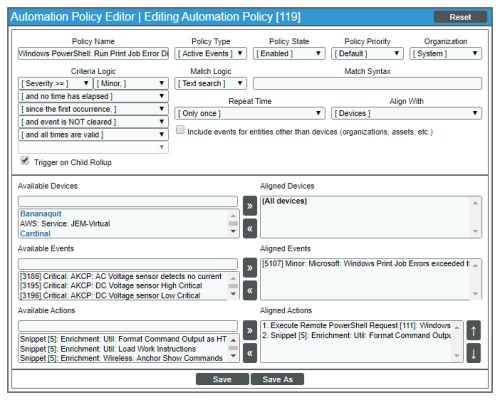Creating and Customizing Automation Policies