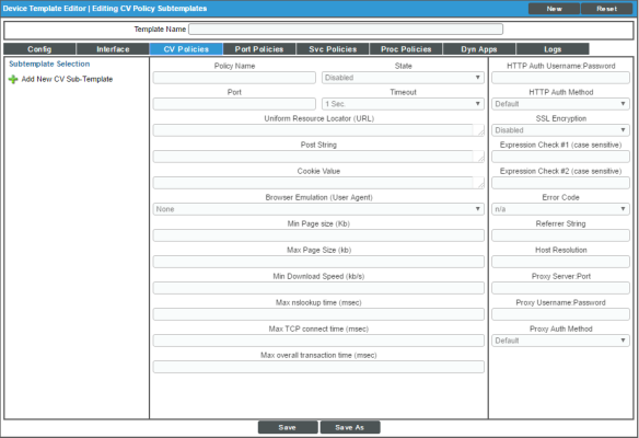 Creating and Editing Device Templates