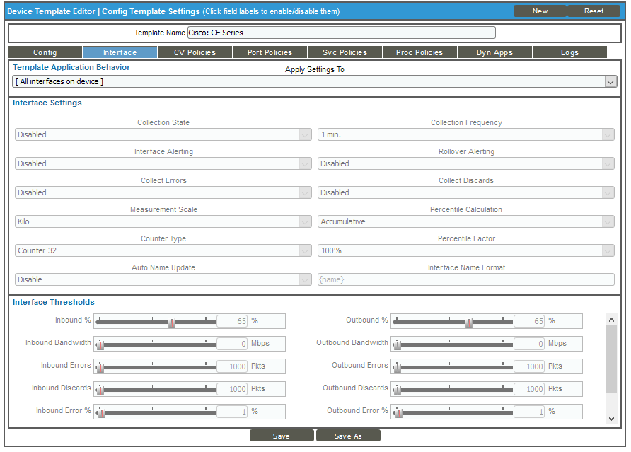 Configuring Device Templates