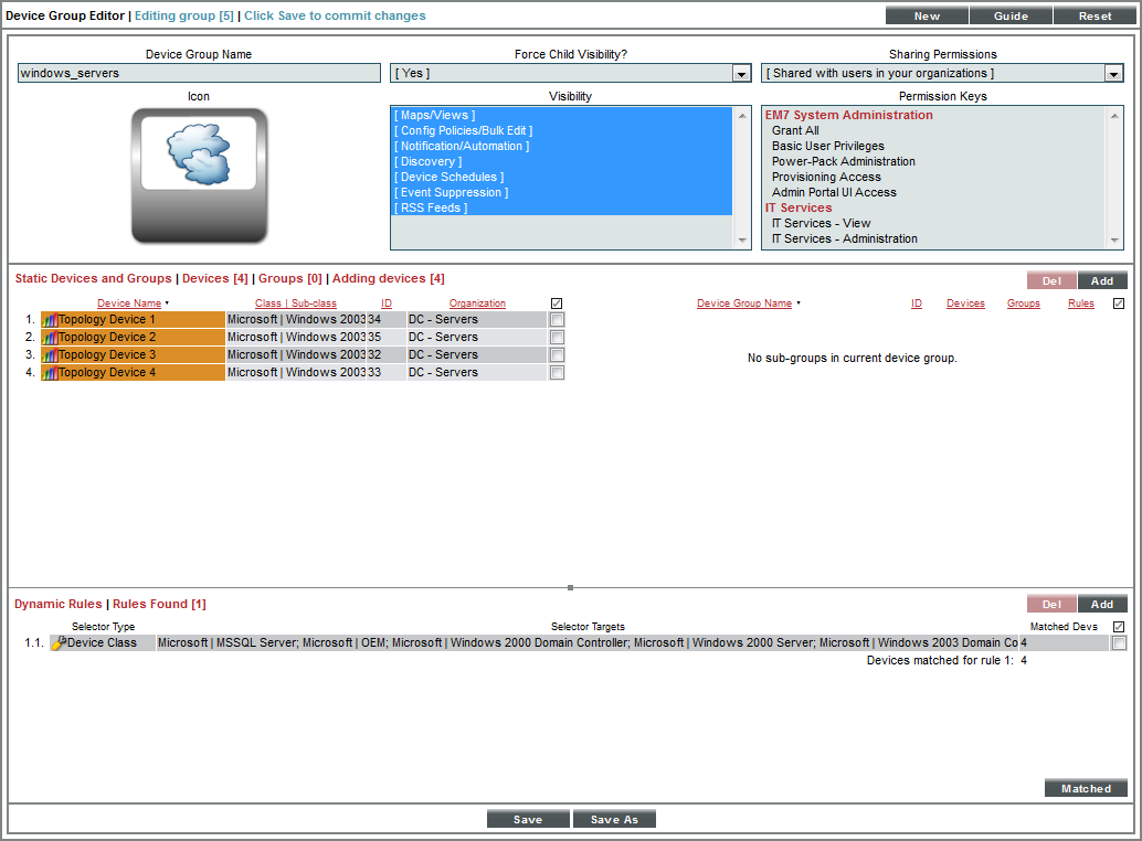 Creating and Editing Device Groups