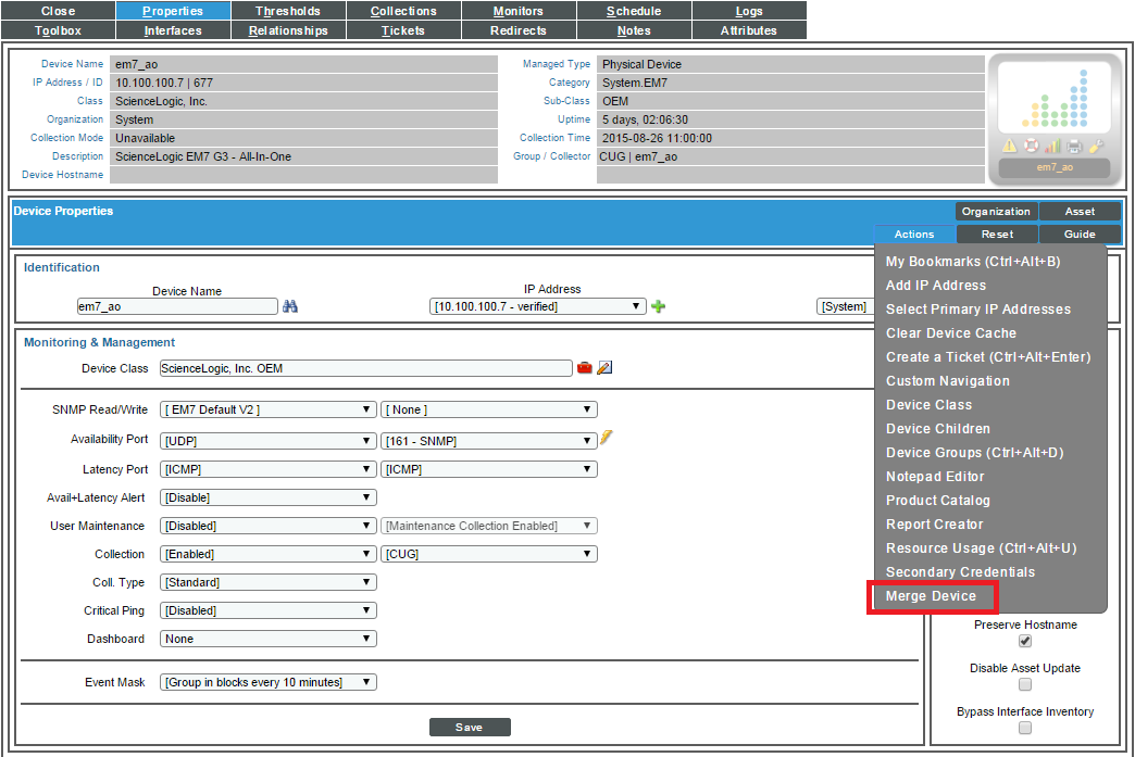 Managing a Single Device with the Device Administration Panel