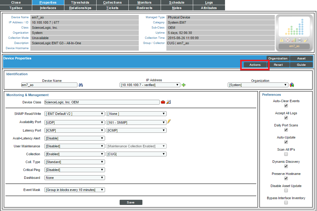 Managing a Single Device with the Device Administration Panel