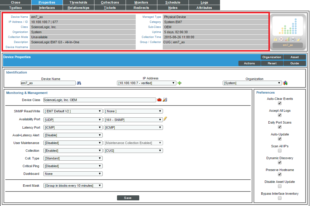 Managing a Single Device with the Device Administration Panel