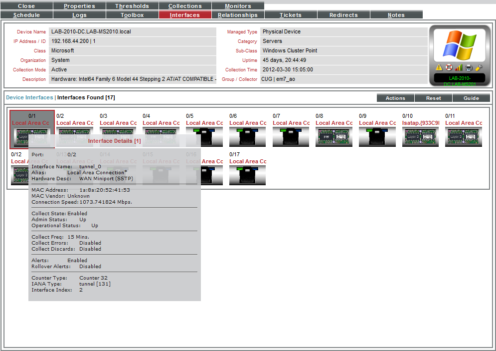 Monitoring Network Interfaces