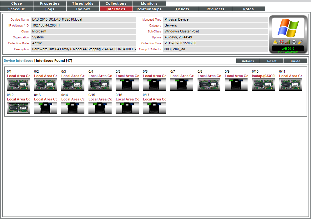 Monitoring Network Interfaces