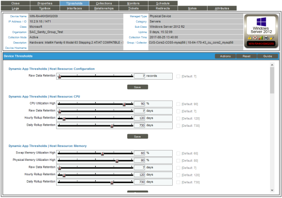 Device Thresholds and Data Retention