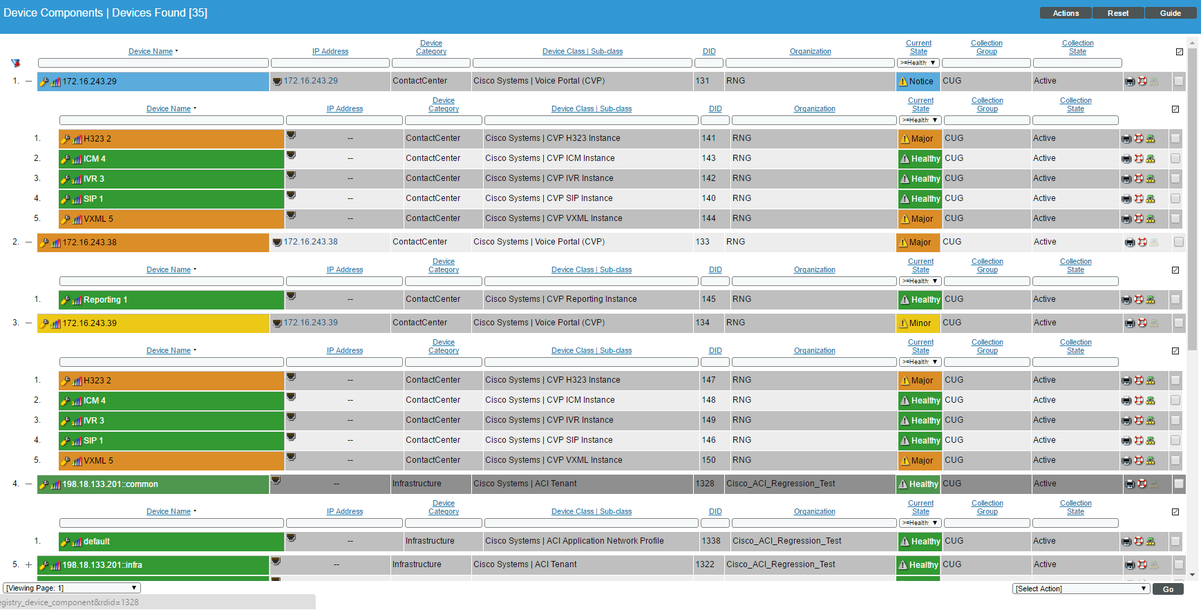 Device Registry Pages