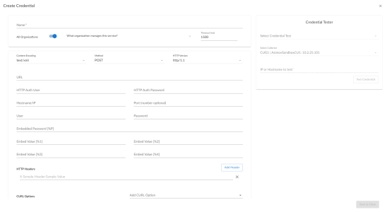Configuring Action Policy Credentials