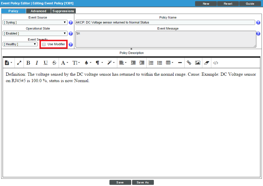 Defining and Editing Event Policies