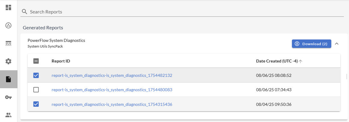 Generating and Viewing Reports for PowerFlow Applications
