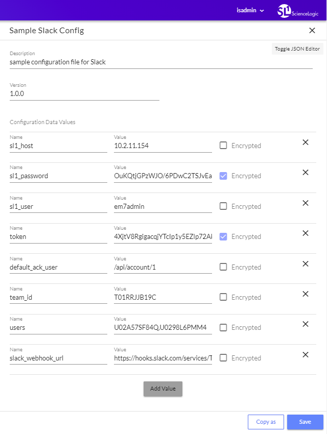 Configuring Applications for the Slack SyncPack