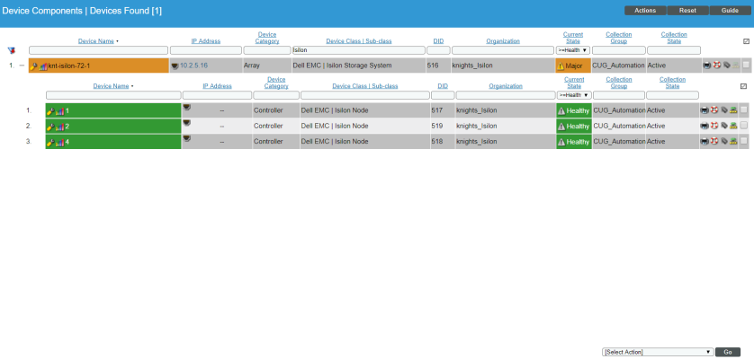 Discovering Dell EMC Isilon Component Devices