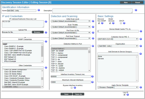 Discovering Dell EMC Unity Devices