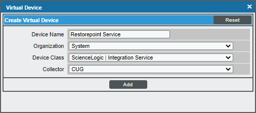 Configuring ScienceLogic: Restorepoint for Monitoring