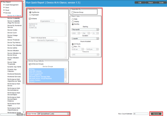 Generating Quick Reports