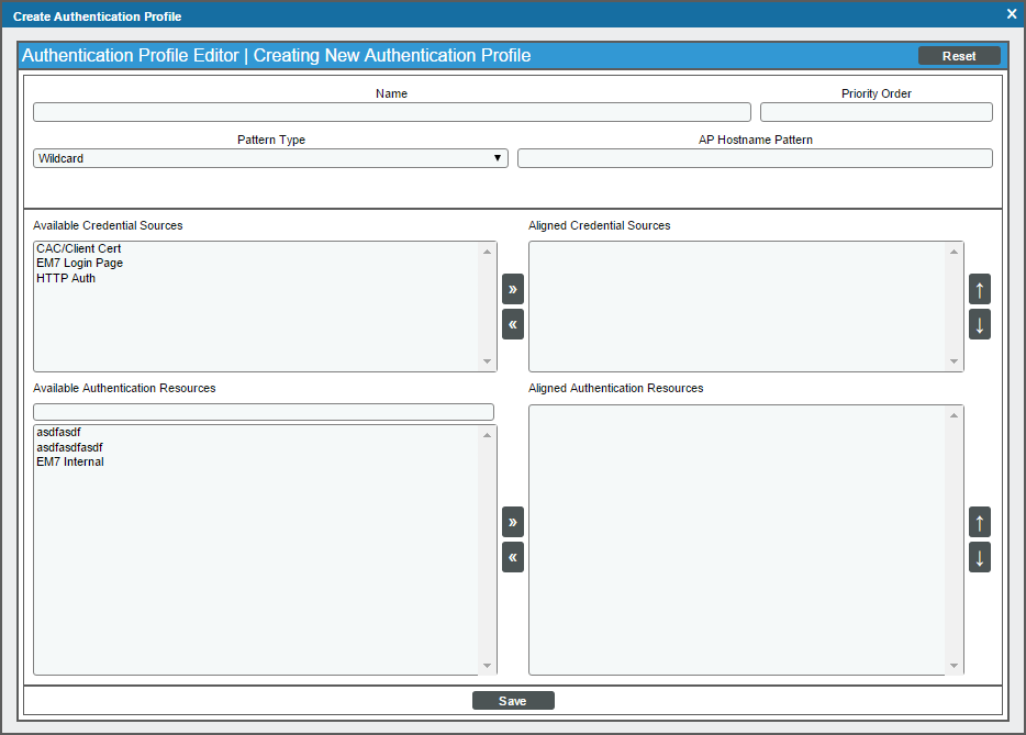 Authentication Profiles and Resources