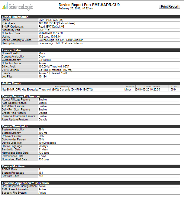 Device Registry Pages