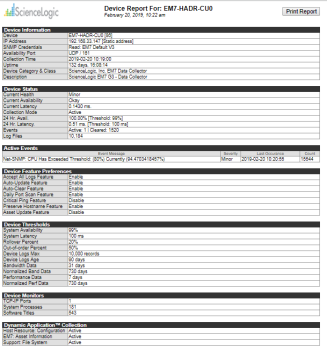 Embedded Device Reports